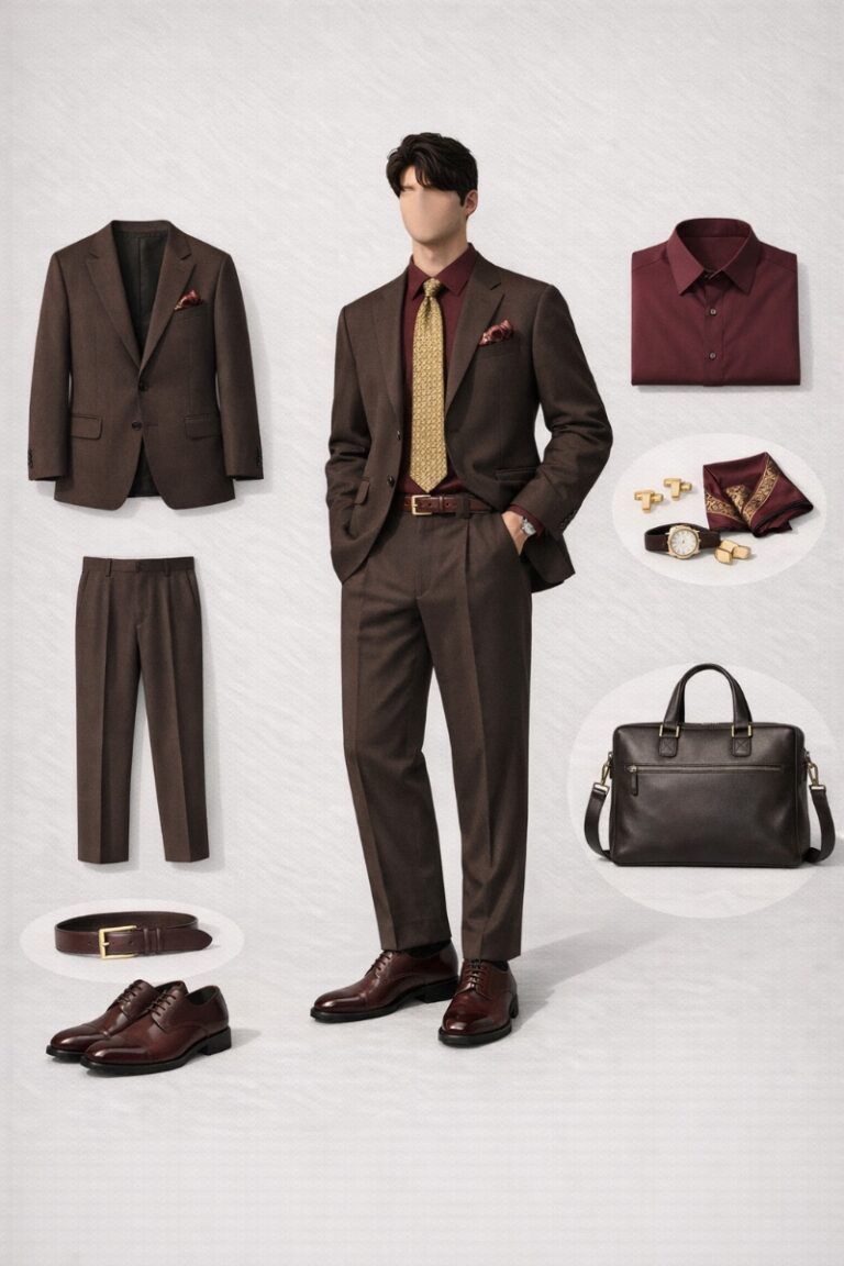 Brown Suit With Burgundy Shirt: 10 Stylish Outfit Ideas